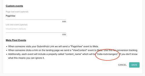 How to set up Meta ads using SubmitHub Links